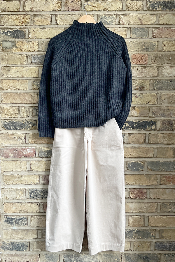 Alma Funnel Neck Sweater Charcoal - ELWIN