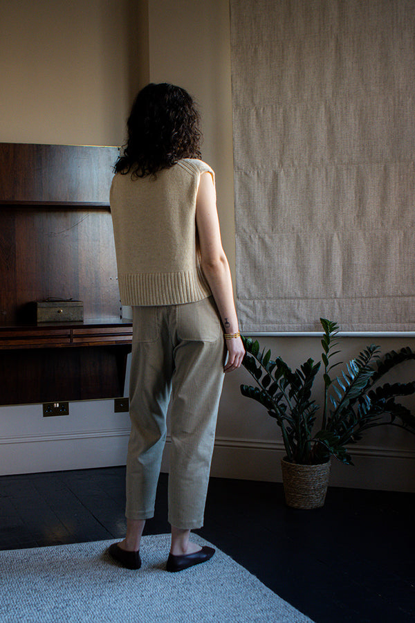 Joan Corduroy Women's Trousers Stone - Elwin Studio UK - ELWIN